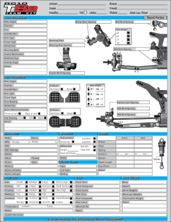 Team Associated RC10 T6.1 Blank Setup Sheet (Editable) Copy