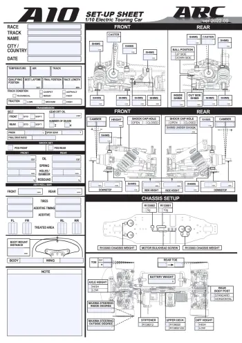 ARC A10 Setup Sheet Editable