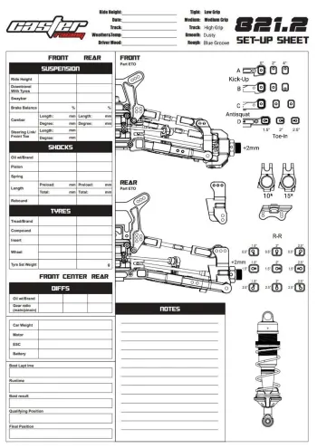 Caster ETO821.2 Setup Sheet Blank