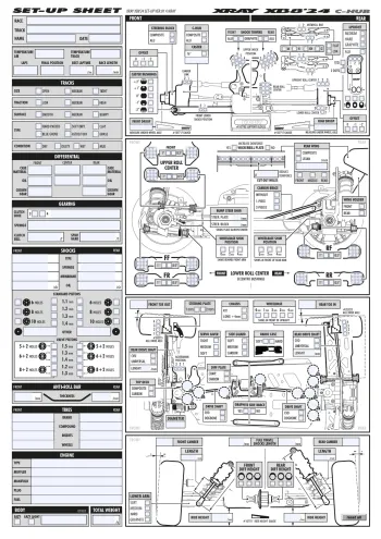 XRAY XB8 '24 C-Hub Setup Sheet Editable