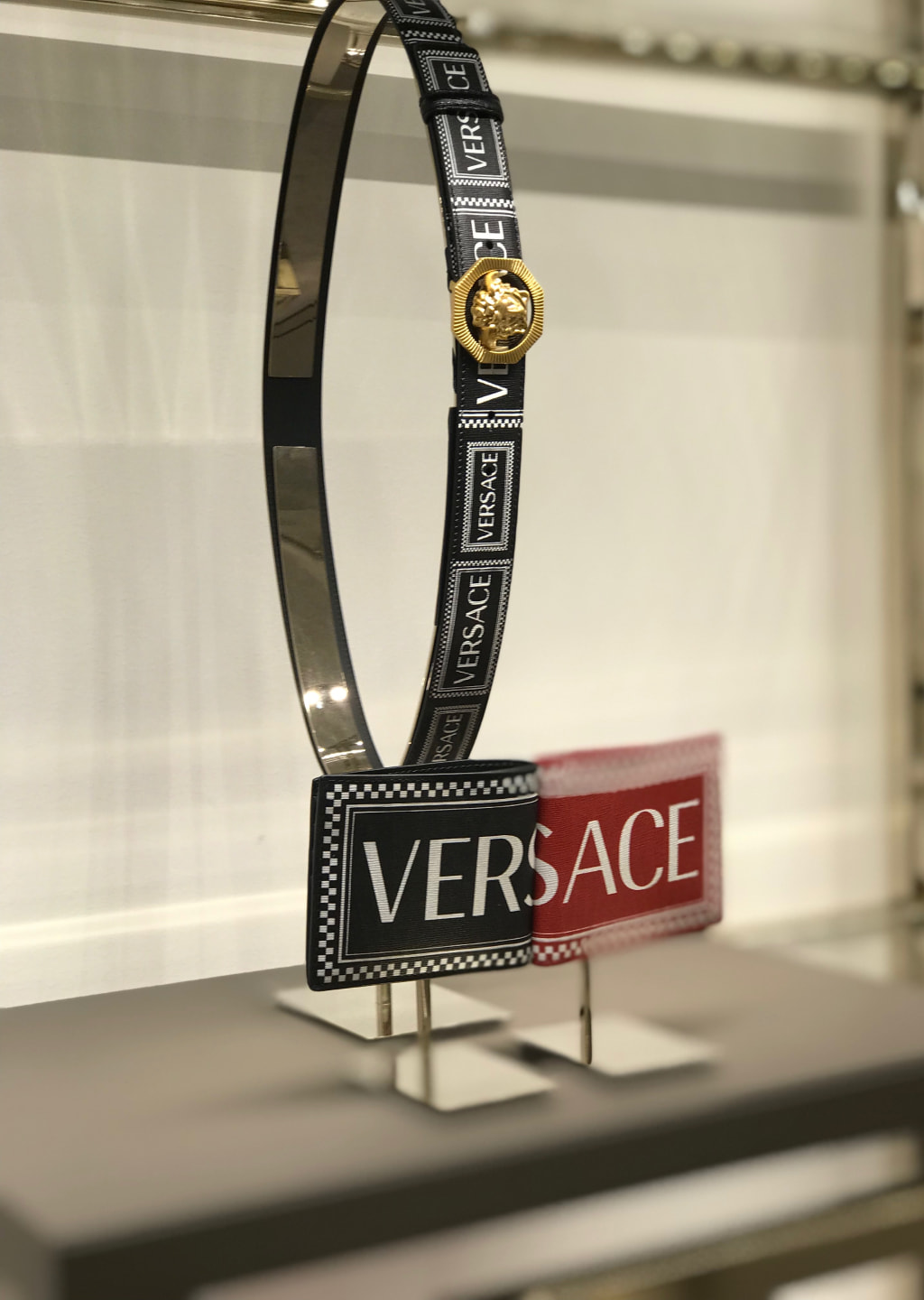 Ec Studio creates fashion accessory displays for Versace in New York