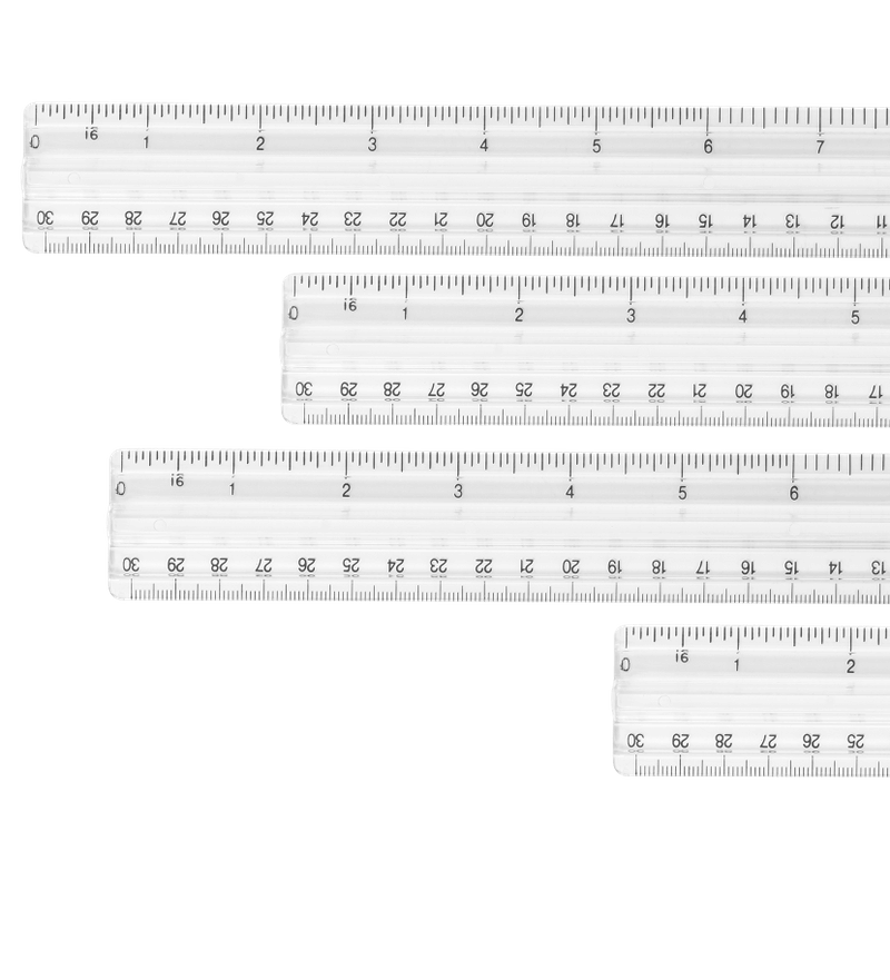 plastic and wooden rulers