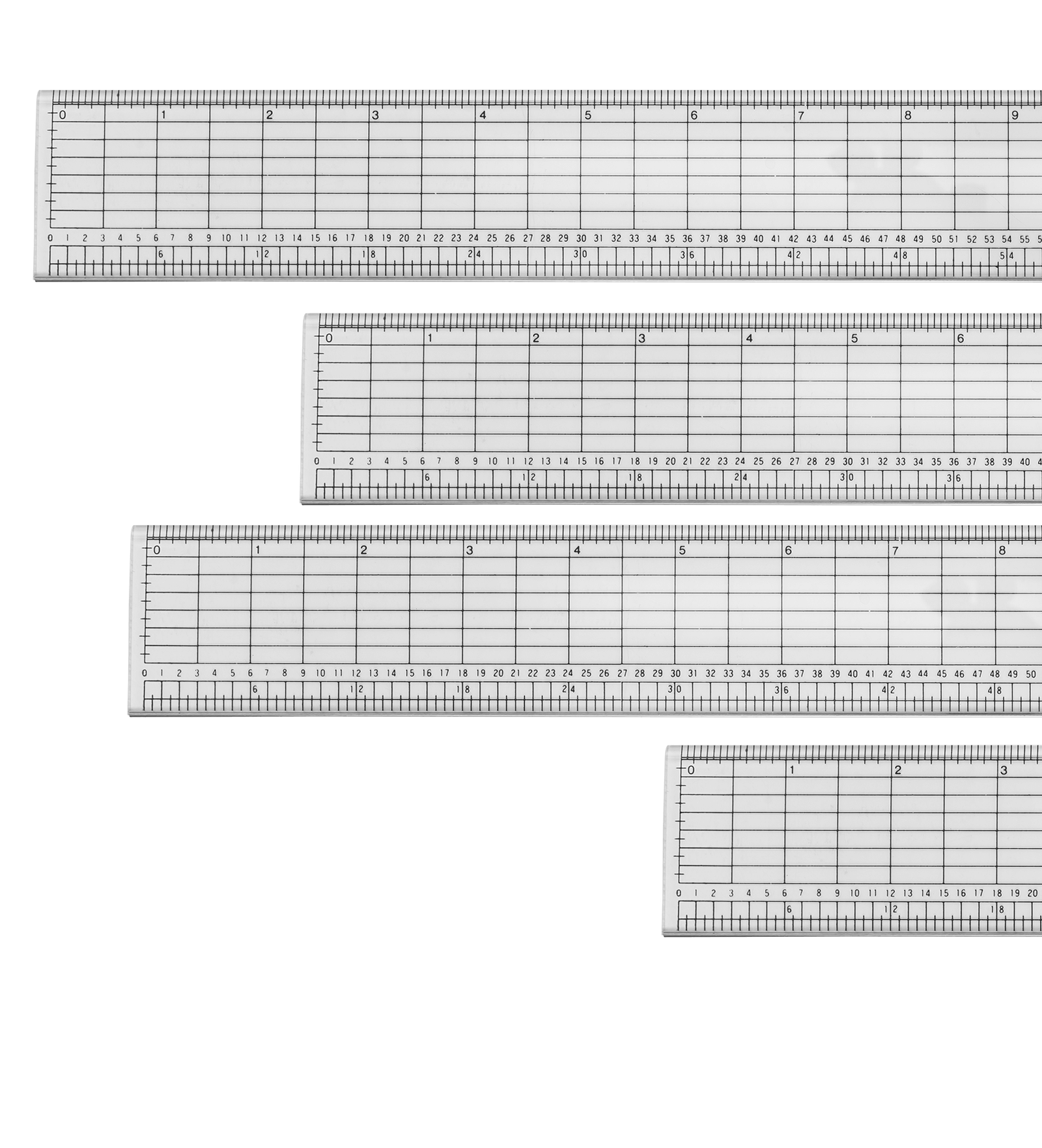 plastic and wooden rulers