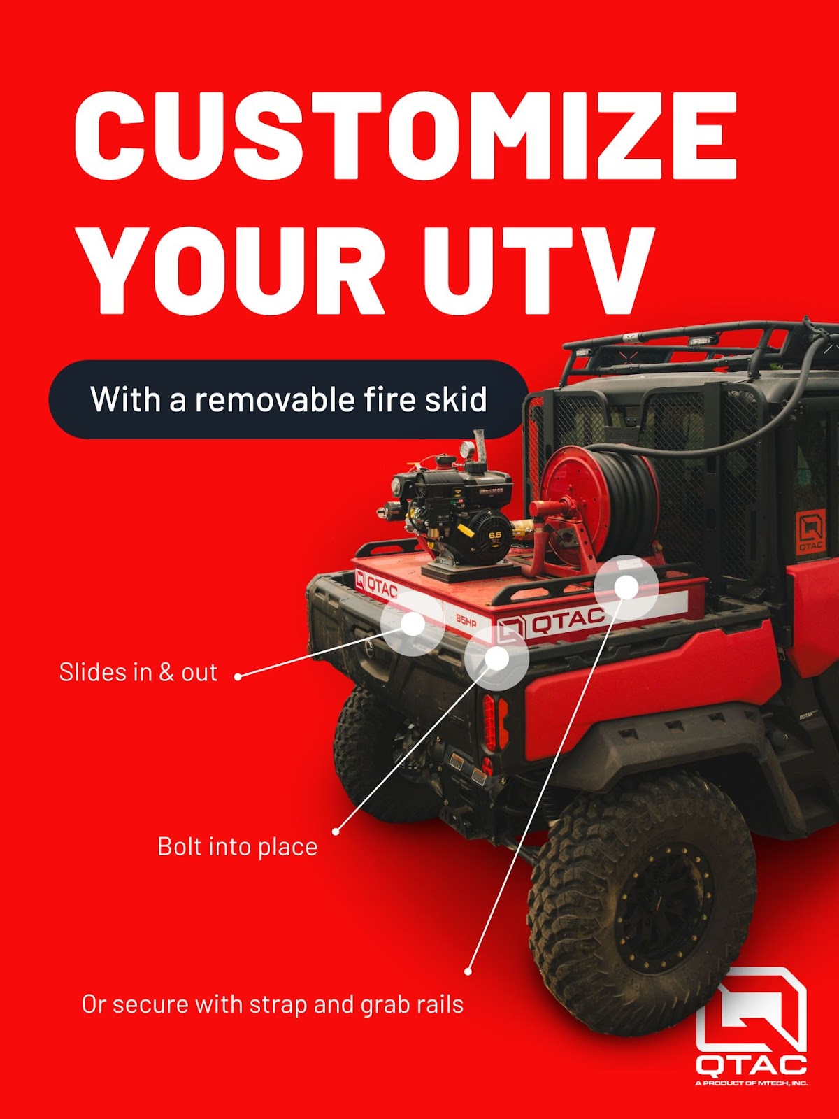 Customize your UTV with a removable fire skid - QTAC Fire and Rescue ...