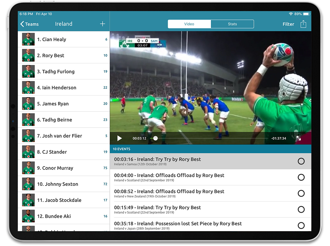 Rugby Performance Analysis Software - Video Analysis