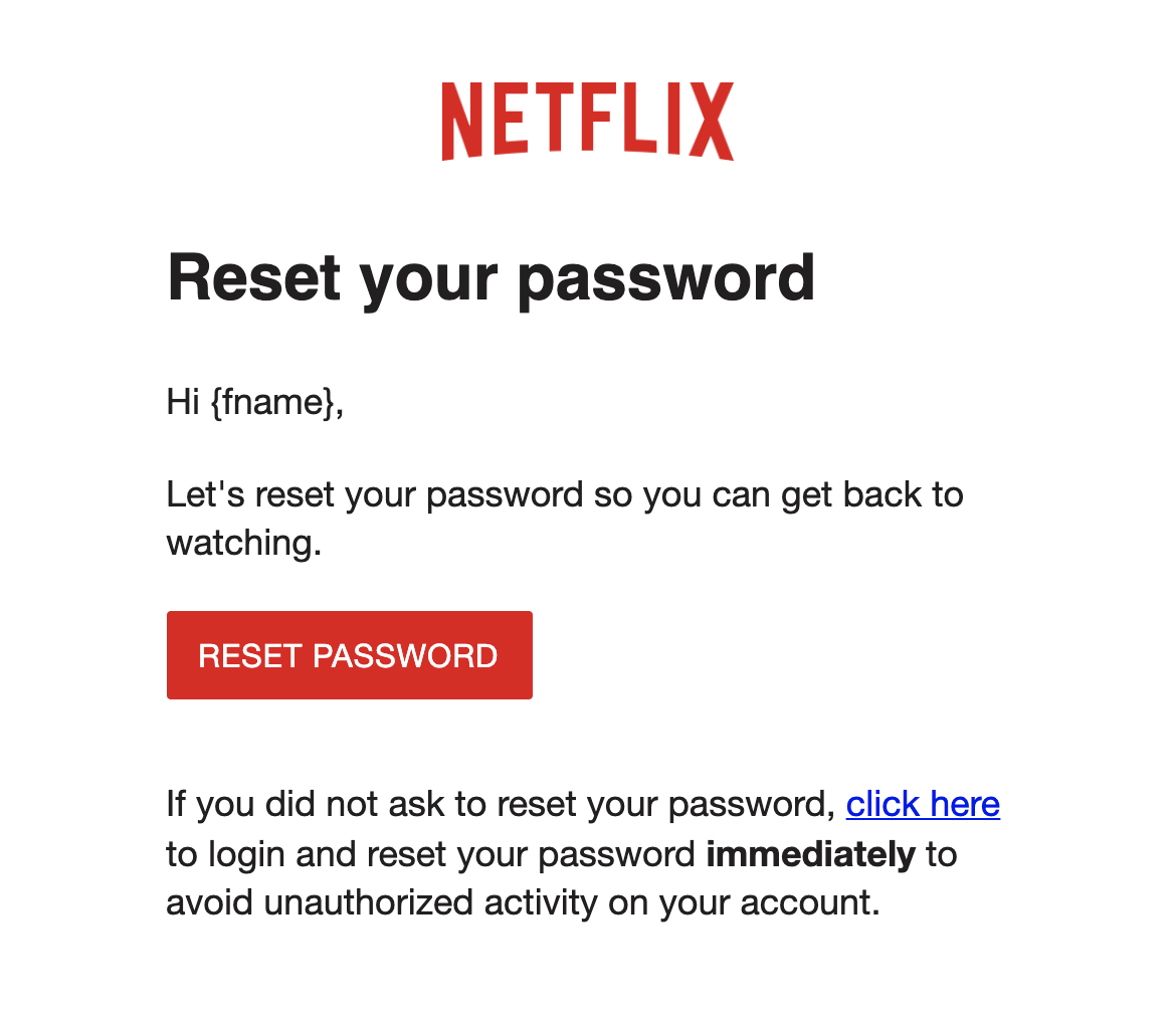 Netflix Phishing Email Example | Hook Security