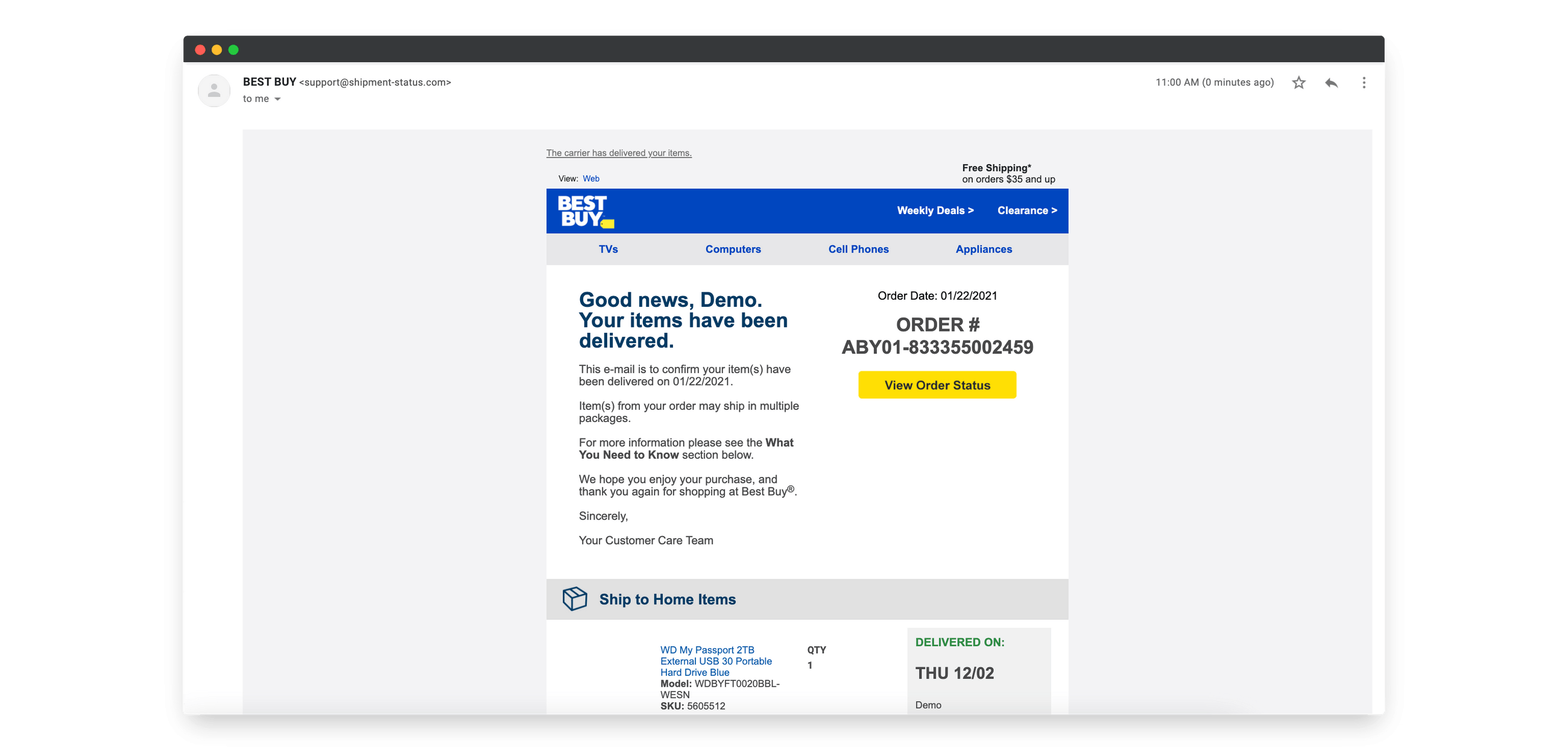 Amazon Phishing Email Example | Hook Security