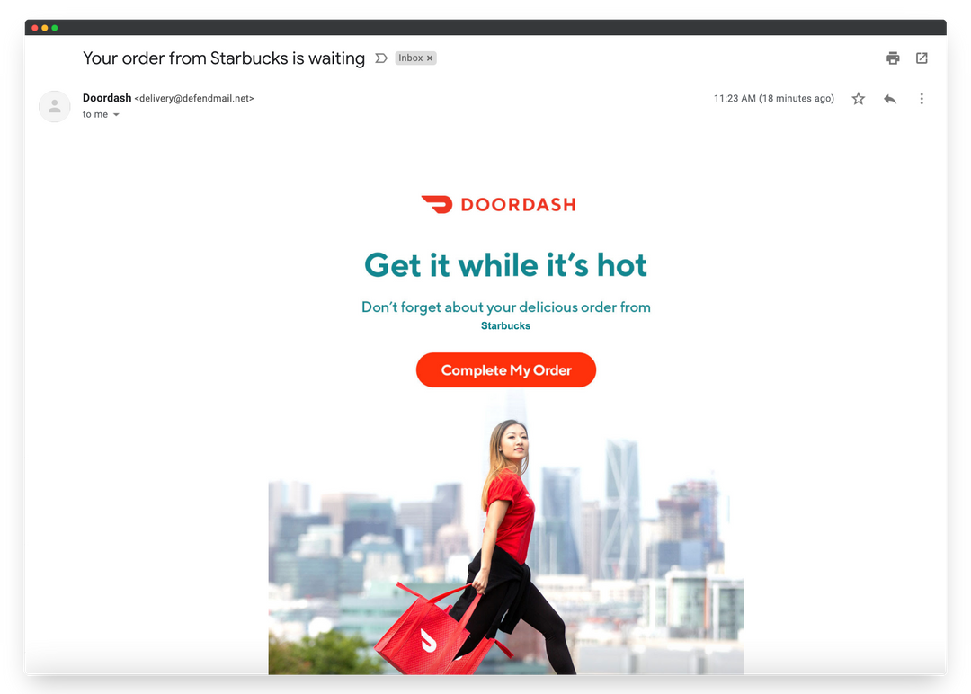 Doordash Phishing Email Example | Hook Security