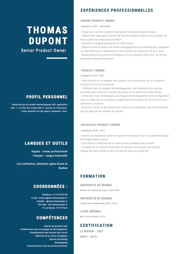 CV Product Owner : 4 modèles de CV PO percutants