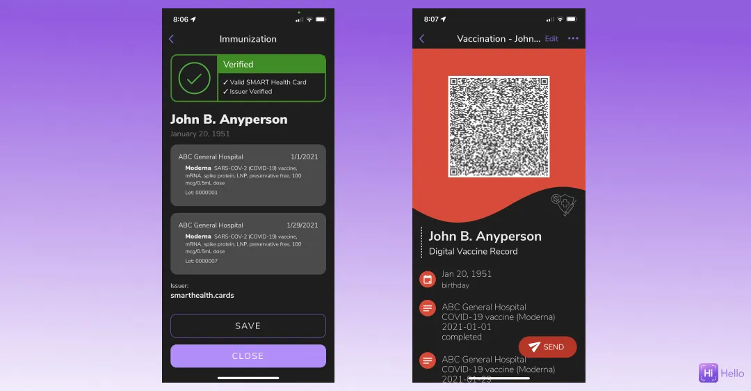 HiHello Introduces Support for Vaccine QR Codes | Blog