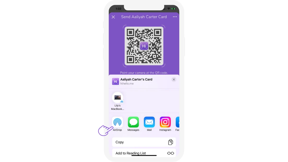 How To Share a Digital Business Card With AirDrop | Blog