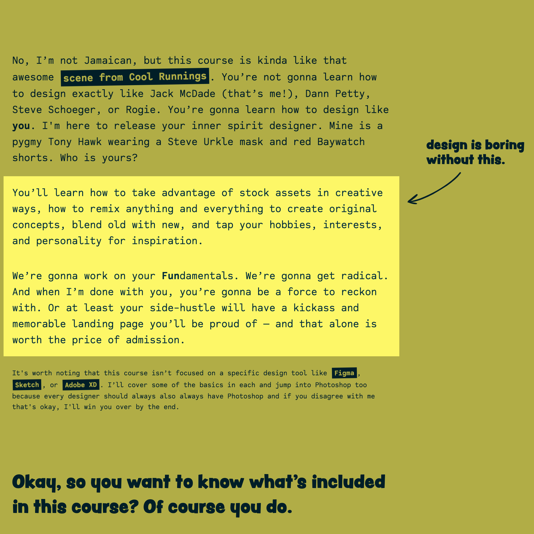 Radical Design's Landing Page