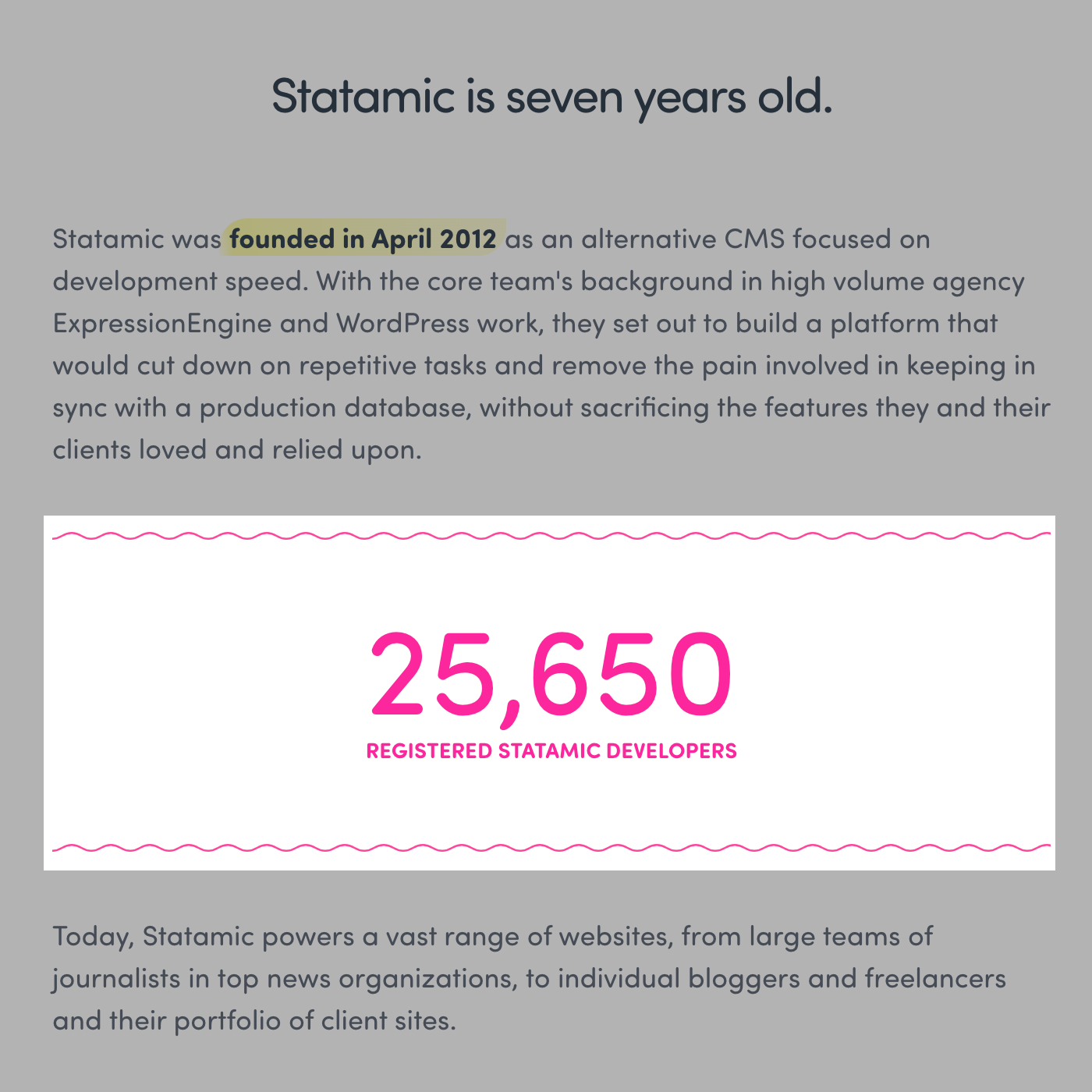 Statamic's About Page