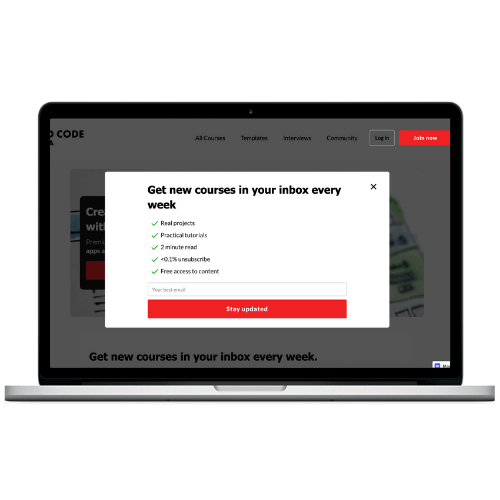 Build a pop up email capture form in Webflow 2