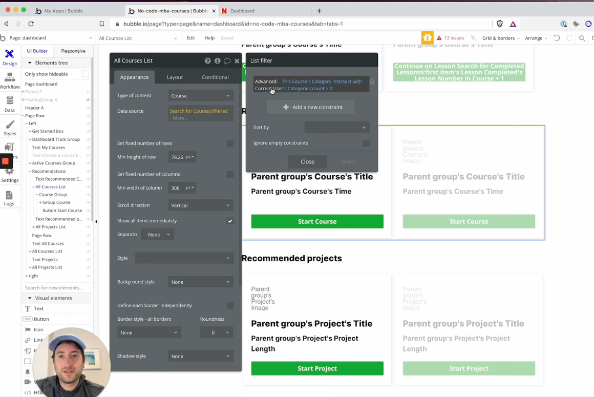 Understanding Bubble's Advanced Filtering System: Intersect With vs. Contains List