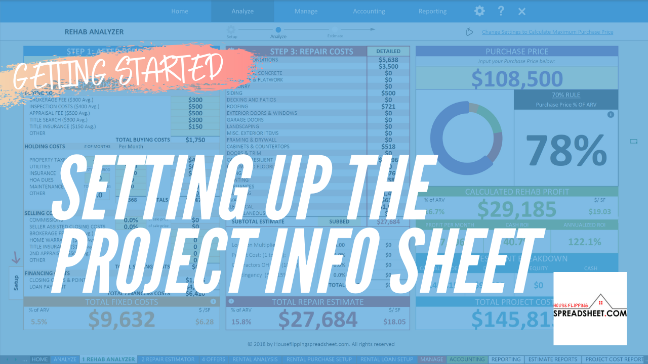 Setting Up the Project Setup Sheet