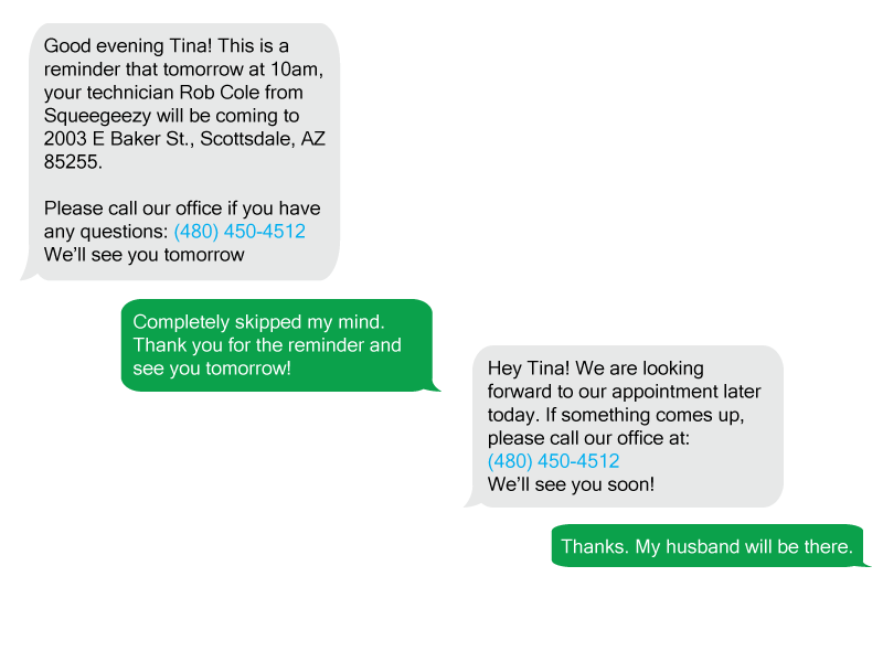 OMW Text Messages - One Click to Let Your Customers Know You're OTW