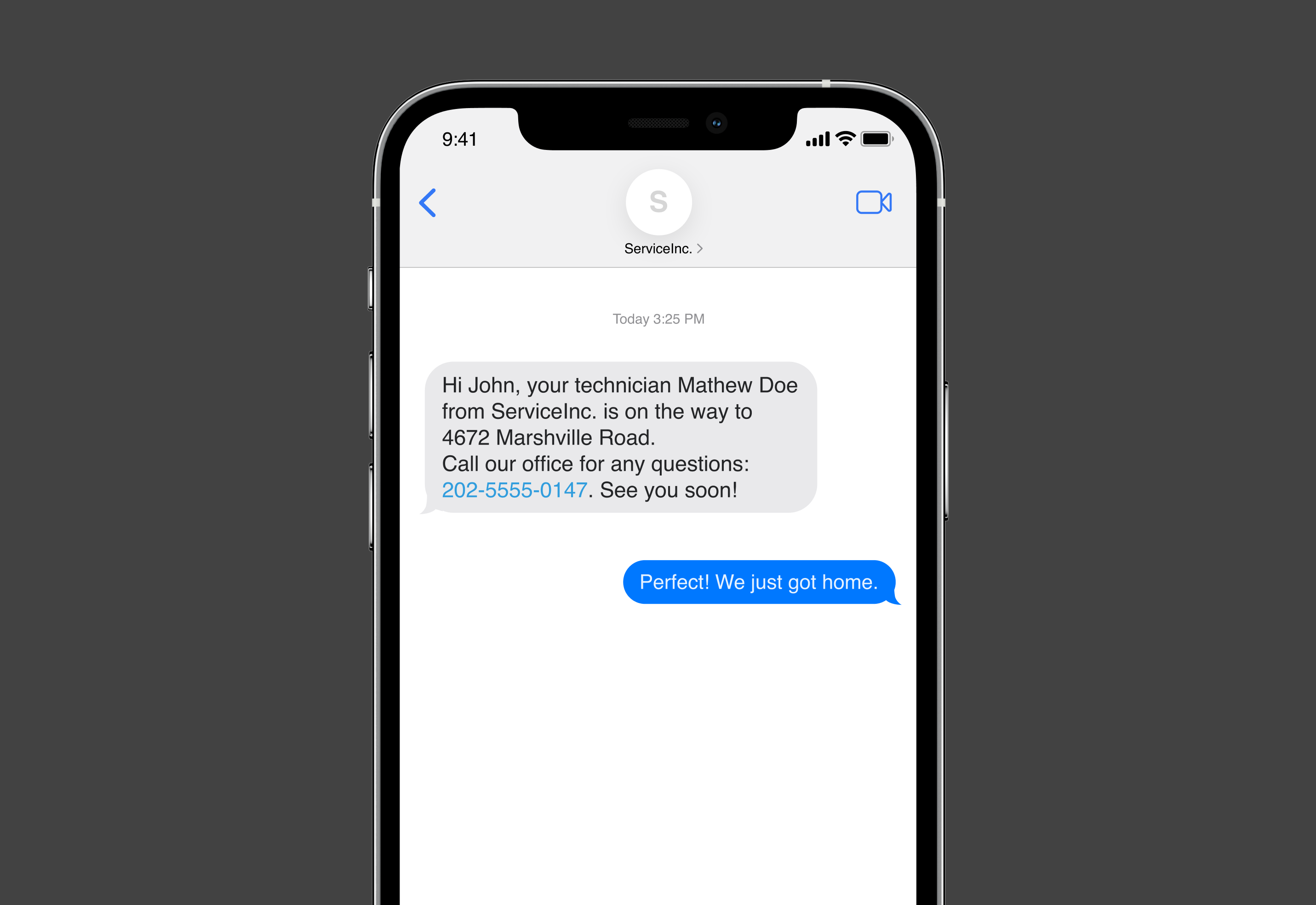 OMW Text Messages - One Click to Let Your Customers Know You're OTW