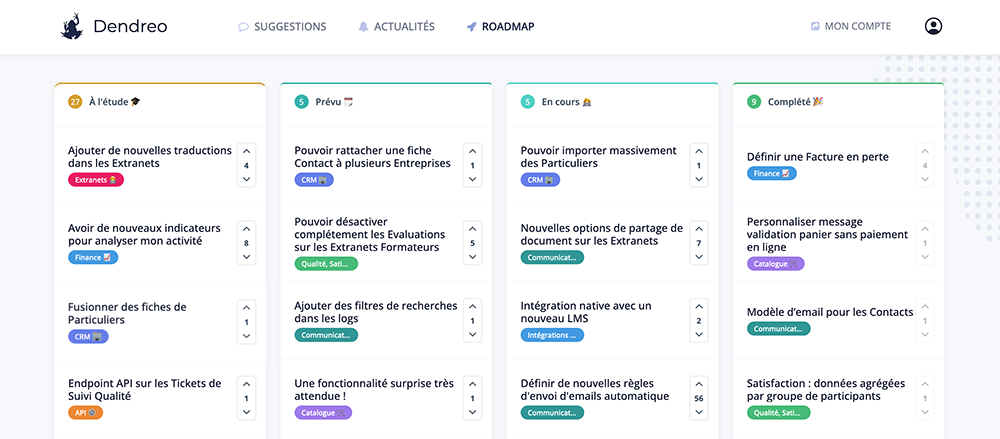 Portail utilisateurs Dendreo