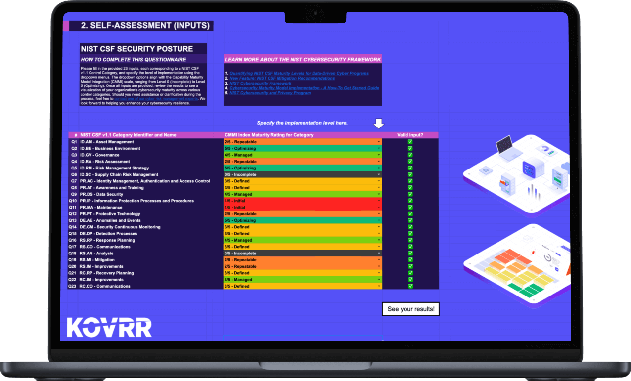 Free NIST Cybersecurity Framework Assessment Tool | Kovrr