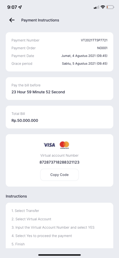 Payment Instructions | Draftbit Example Screens