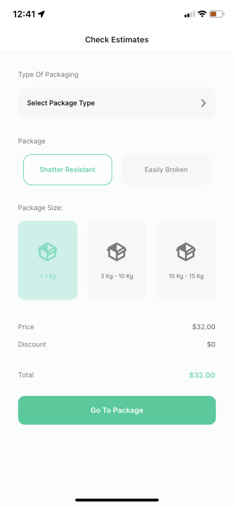 Check Shipment Estimates | Draftbit Example Screens