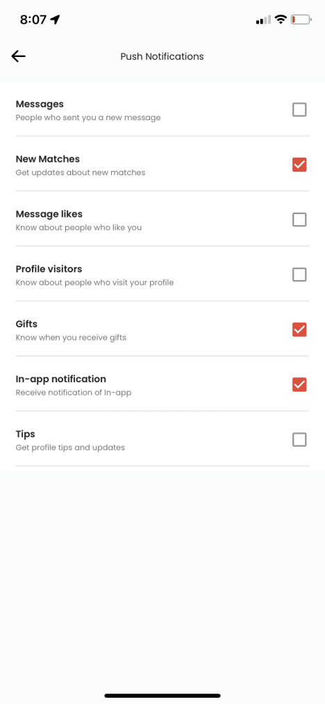 Push Notification Settings | Draftbit Example Screens
