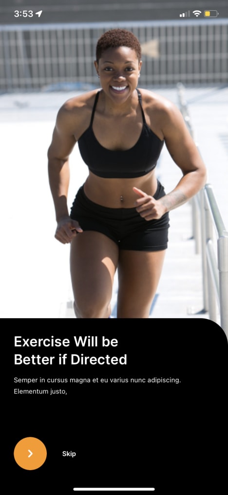 Onboarding Screen - Dark theme | Draftbit Example Screens