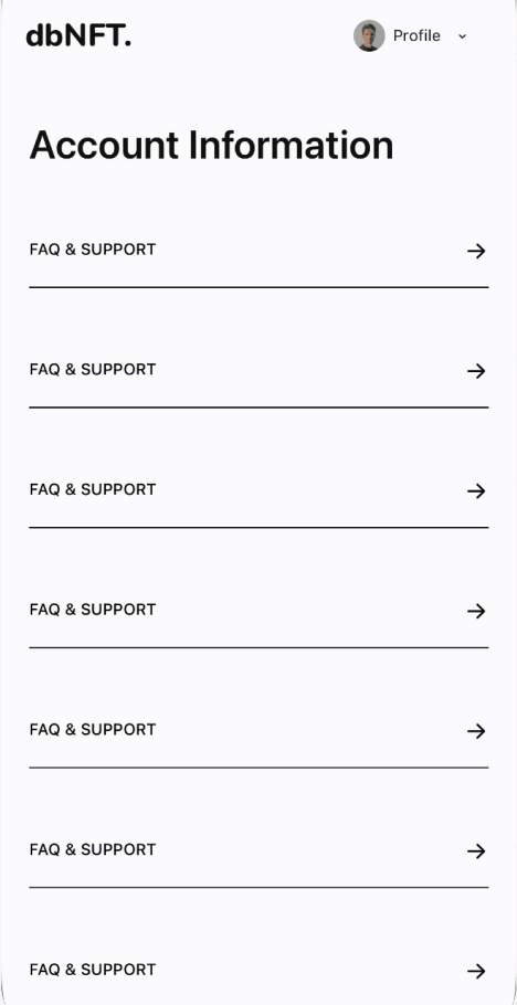 Account Information | Draftbit Example Screens