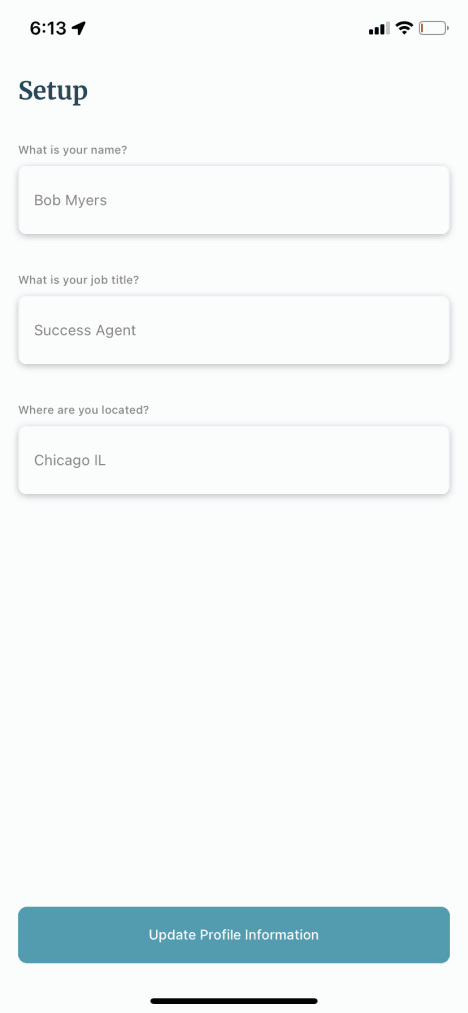 New Account Setup | Draftbit Example Screens