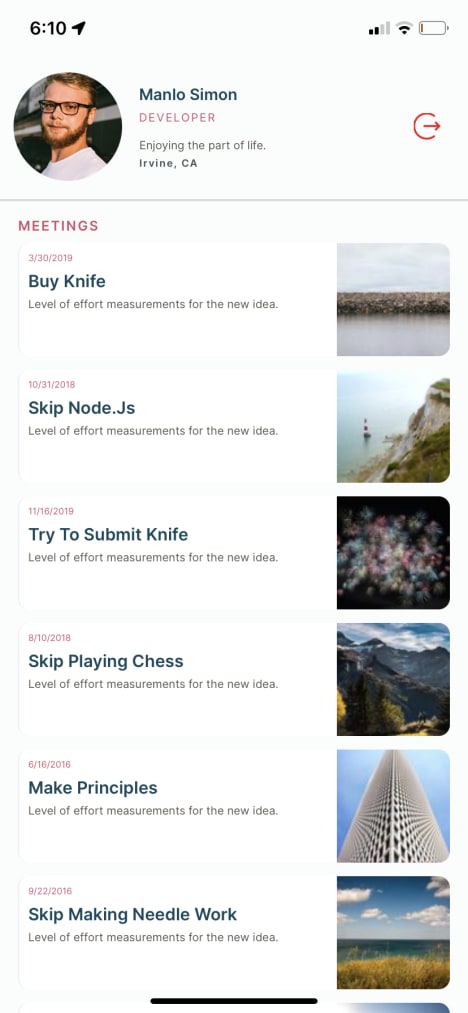 Personal Profile | Draftbit Example Screens