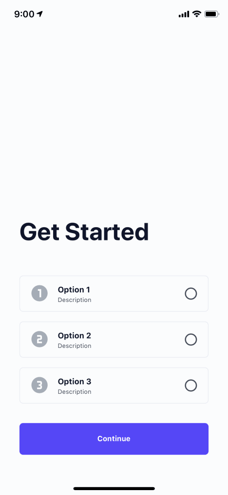 Create Account - Options | Draftbit Example Screens