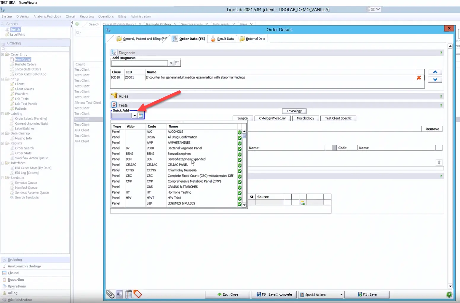 How Molecular Test Orders are Accessioned in Lab with LigoLab's LIS System