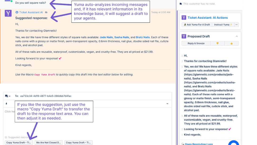 Take care of your shoppers with Gorgias & Ticket Assistant by Yuma AI