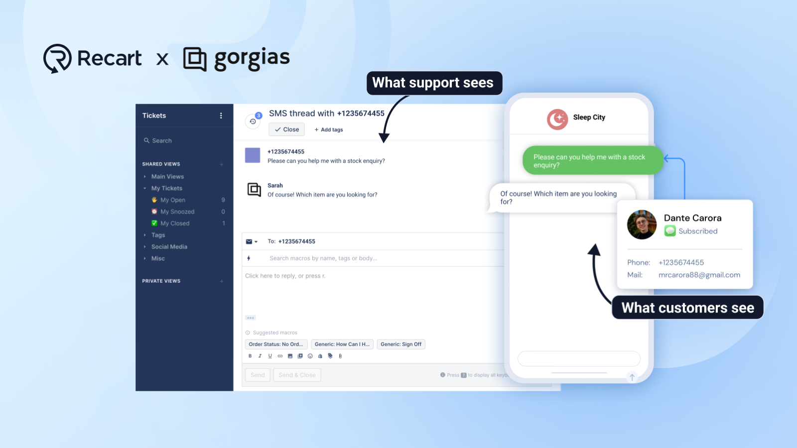 Take care of your shoppers with Gorgias & Recart