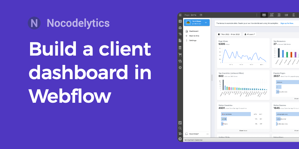 Build a client dashboard in Webflow - Nocodelytics