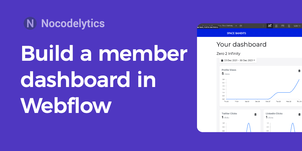 Build a member dashboard in Webflow - Nocodelytics