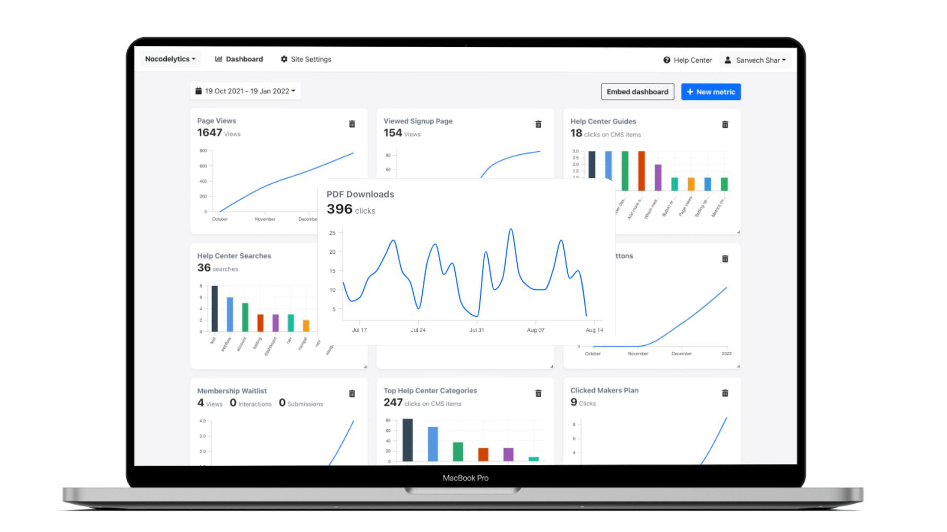 Track PDF downloads in Webflow - Nocodelytics