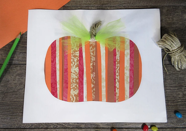 Paper Stripe Pumpkin Craft | Virtual Connections