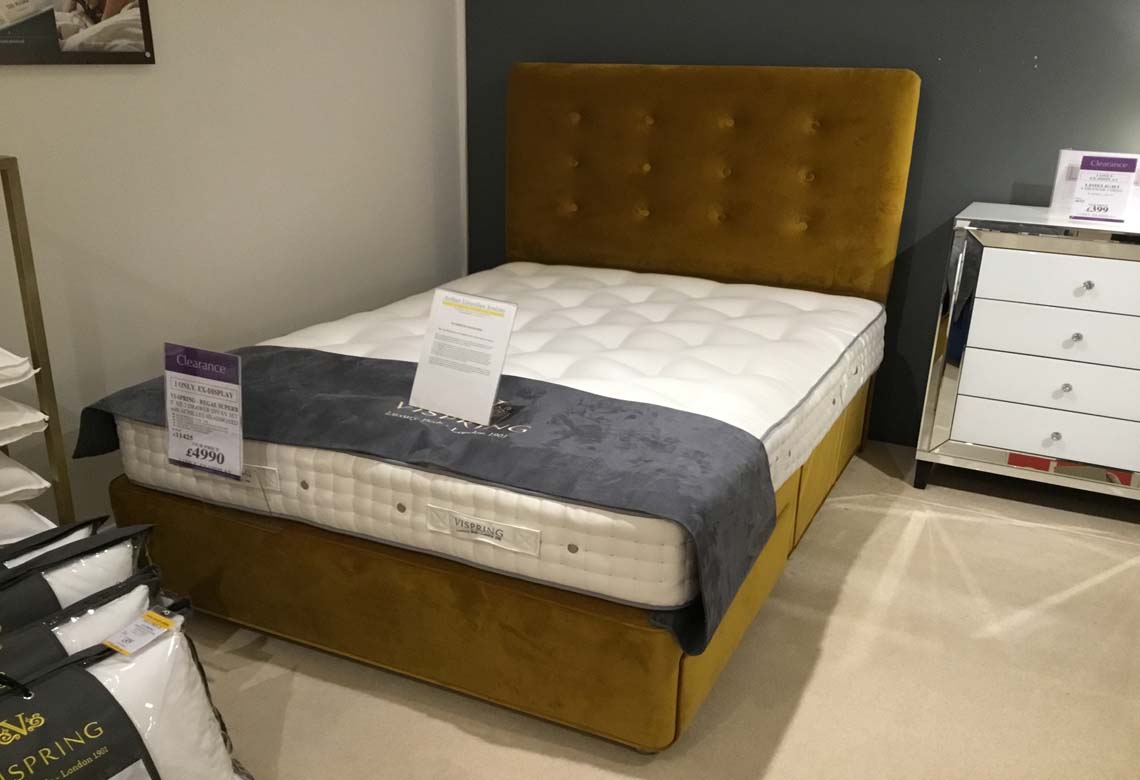 Vi Spring Regal Superb 5' S/E 2 Drawer Divan Set with Achilles Headboard