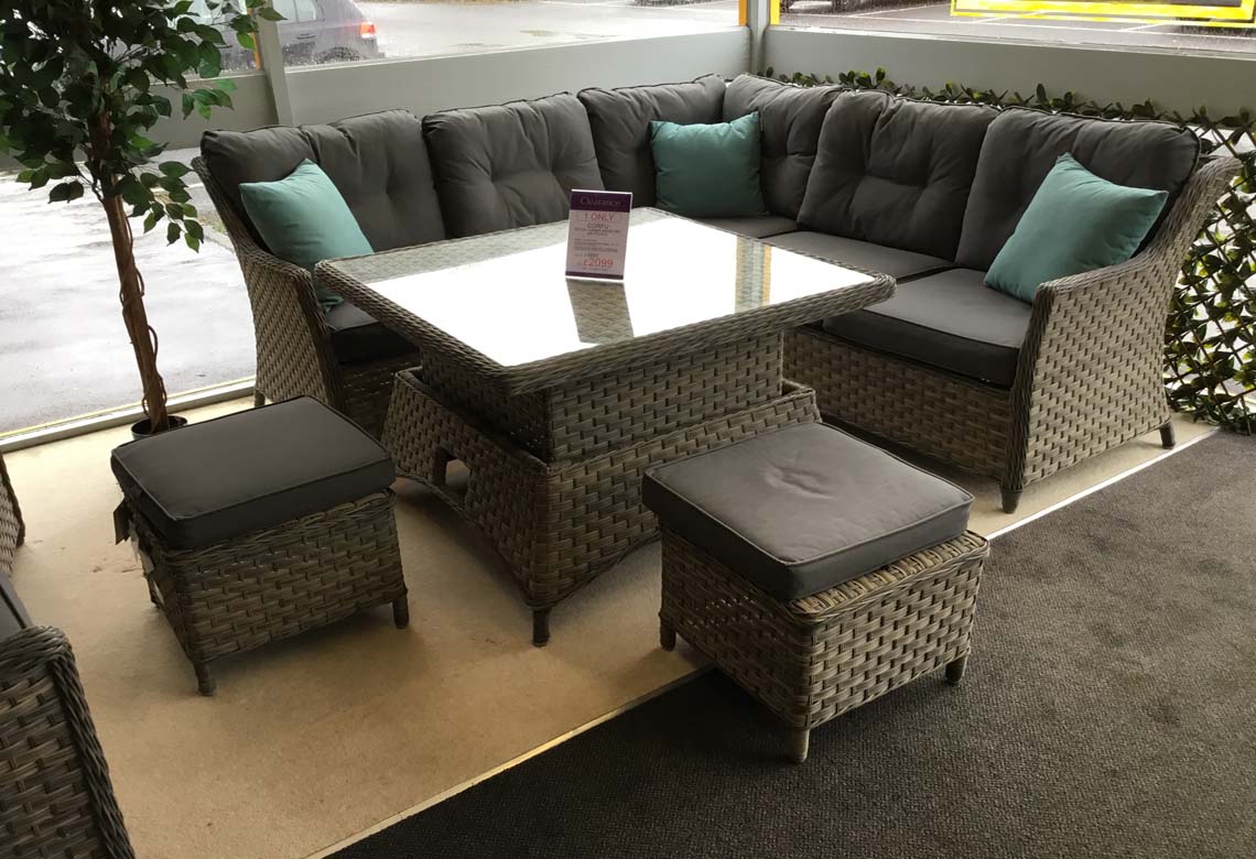 Corfu Petite Corner Dining Set with Stools