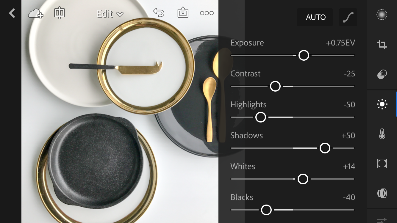 Step by step guide to brightening photos with Lightroom for mobile