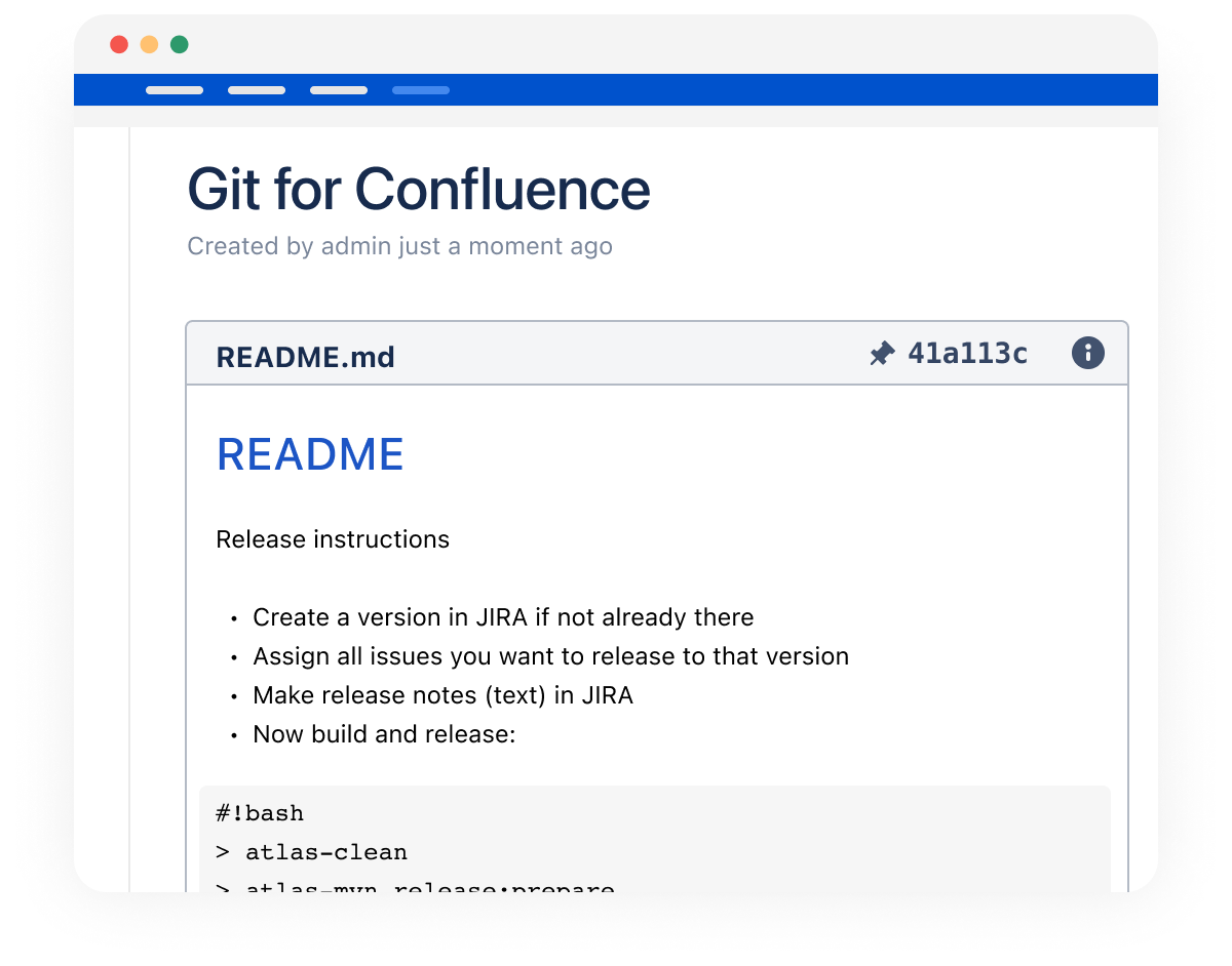 Git for Confluence | Embed Git files to Confluence