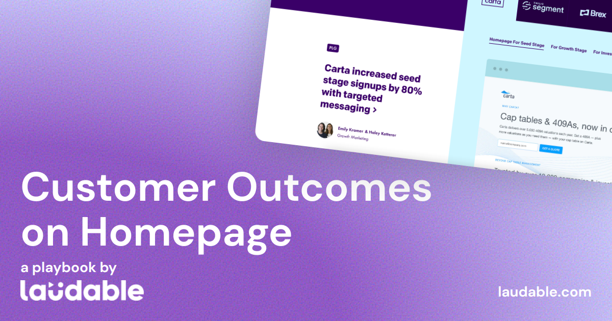 Laudable Playbook: Customer Metrics on Homepage
