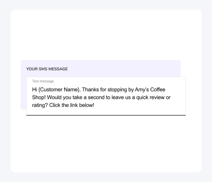 Sending a Review Request via SMS - TrueReview.co