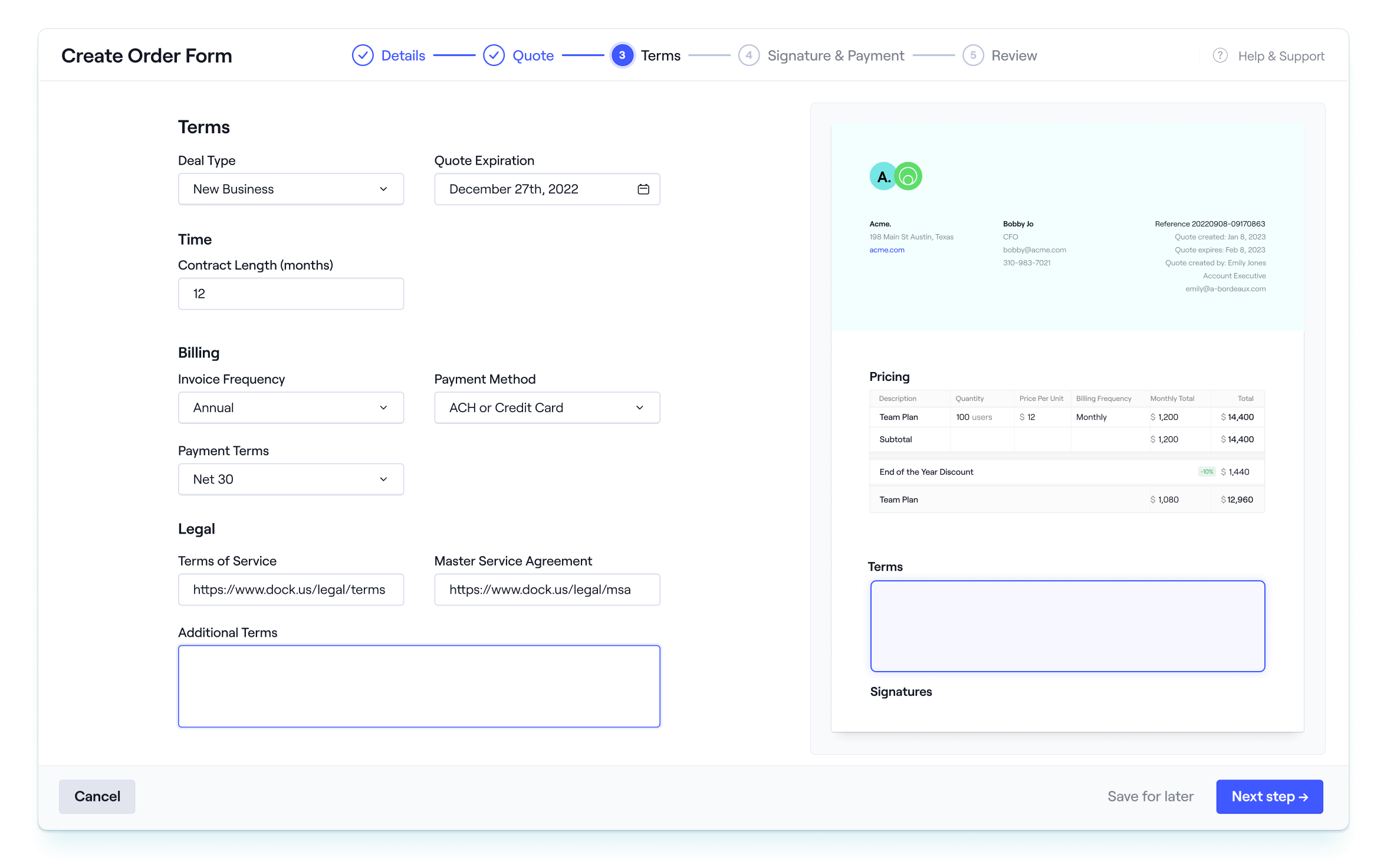 Dock | B2B Sales & Customer Onboarding Software