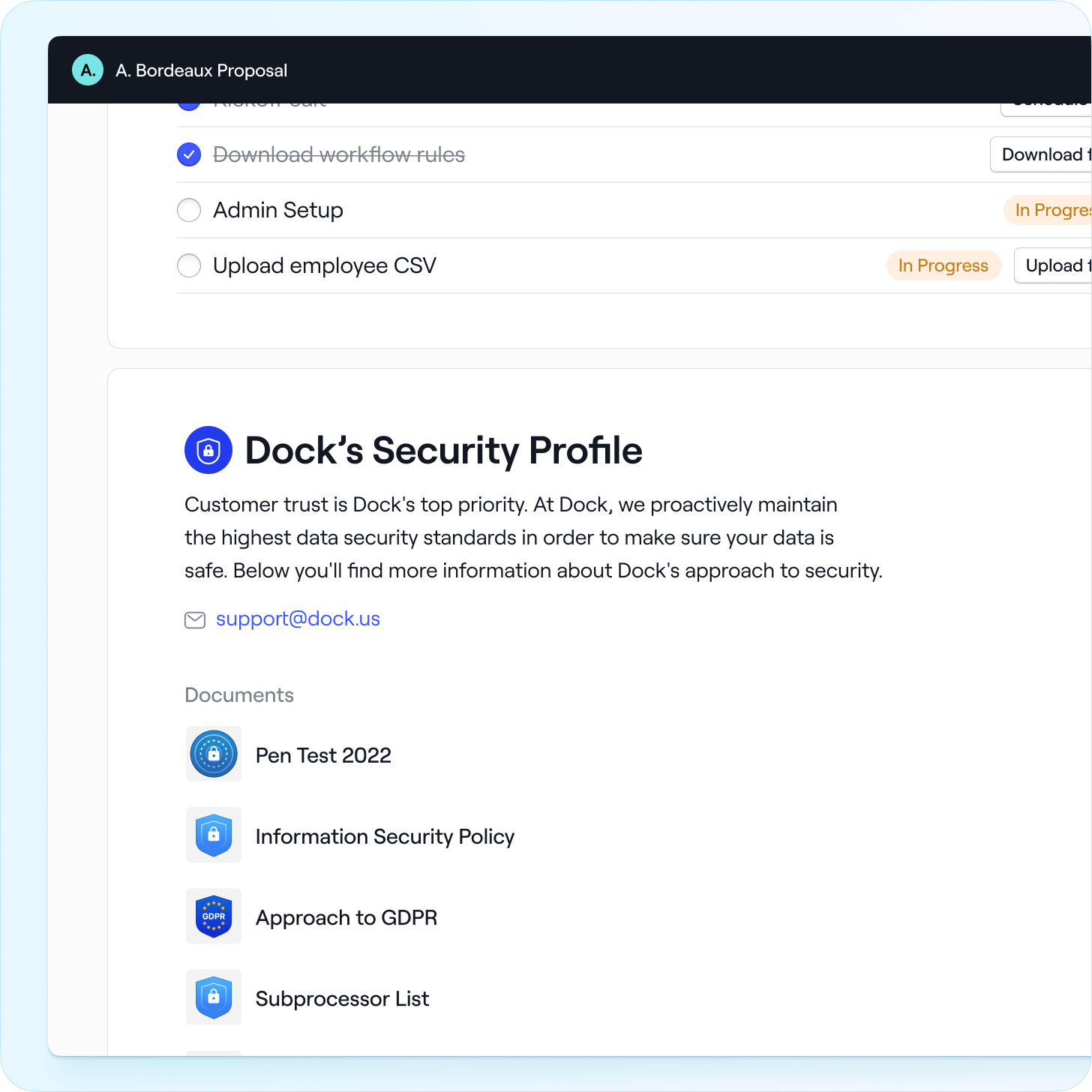 Vendor Security Assessment Profiles | Dock