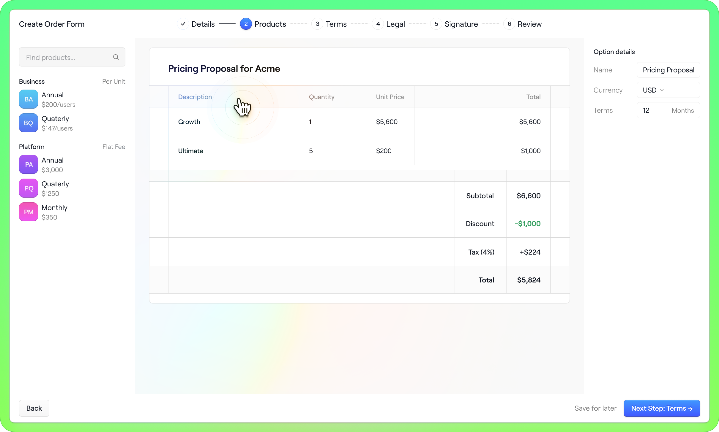 Price Quote & Sales Order Form Software | Dock