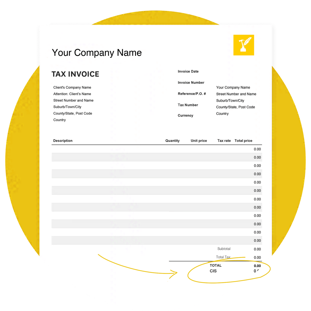 Free CIS (20%) Invoice Template | Construction Insider