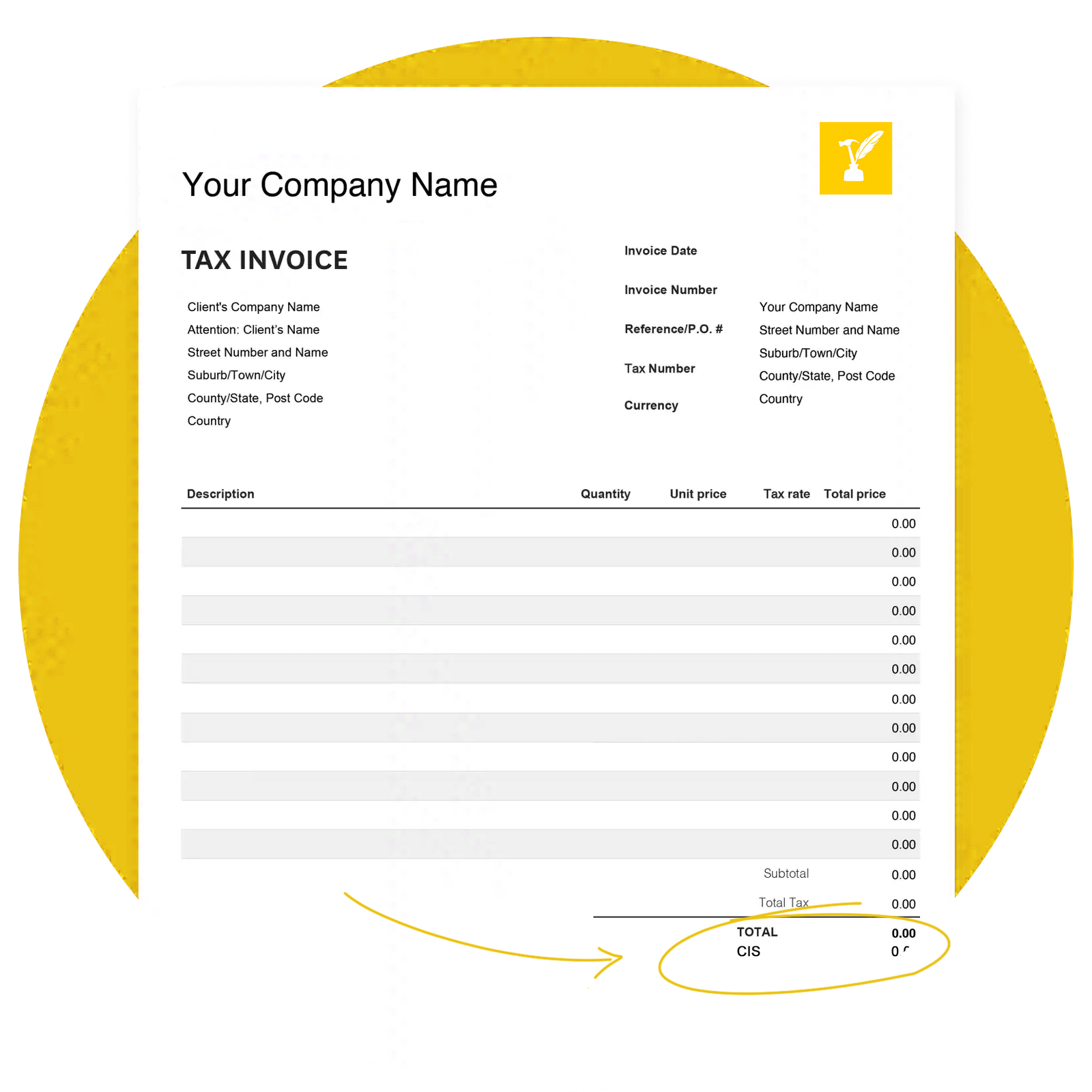 Free CIS (20%) Invoice Template | Construction Insider
